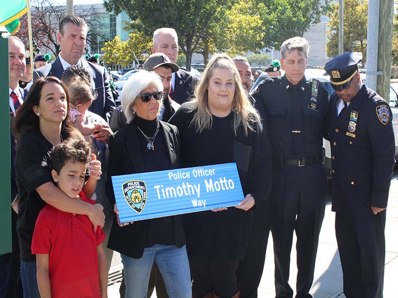 Street Naming for NYPD Officer Timothy Motto at 28th Ave & Ulmer St ...