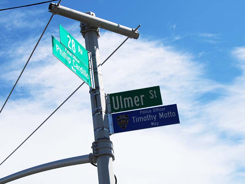 Street Naming for NYPD Officer Timothy Motto at 28th Ave & Ulmer St ...