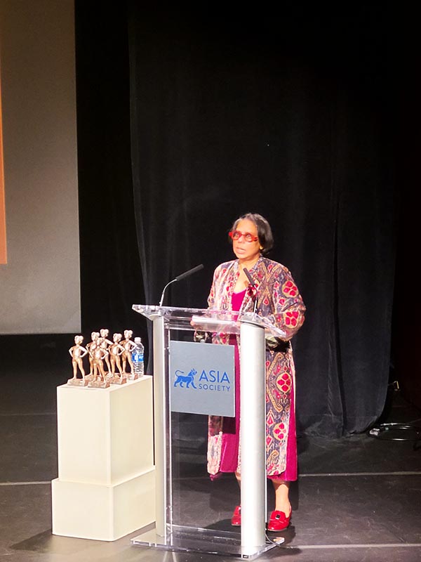 Ruchira Gupta Founder Apne Aap welcoming guests